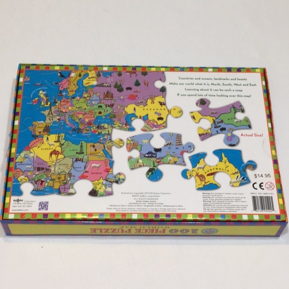 eeboo Corporation | Party Supplies | 0 Piece Puzzle World Map Nib ...